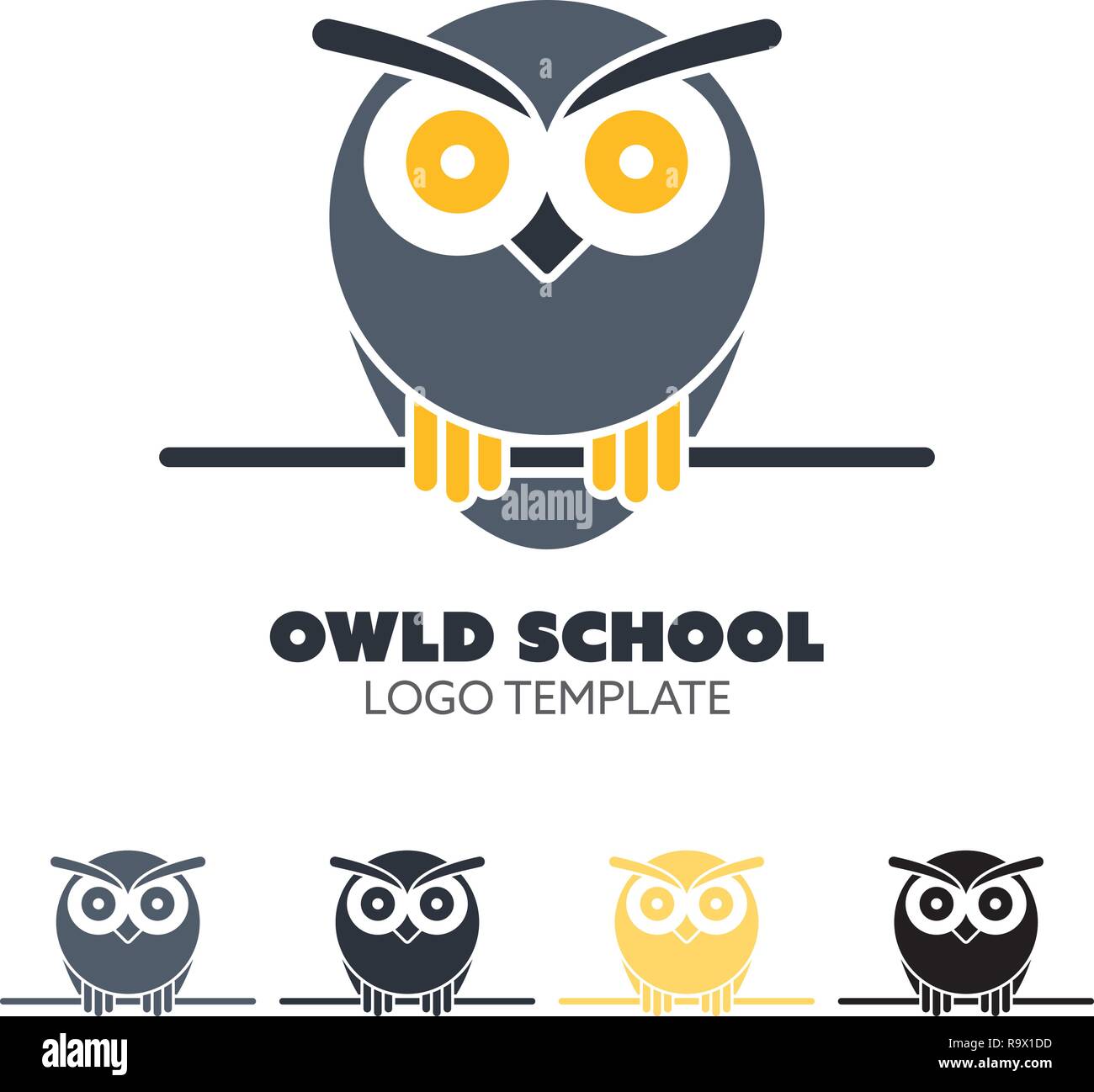Vector logo template with owl character. Business design element ...