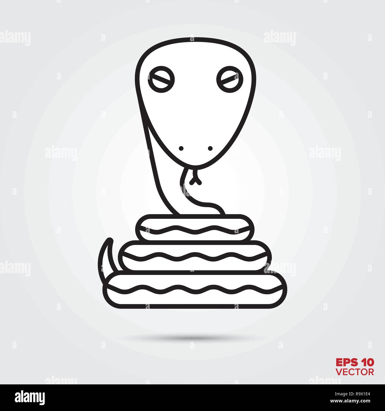 Cartoon snake line icon vector illustration Stock Vector Image & Art ...