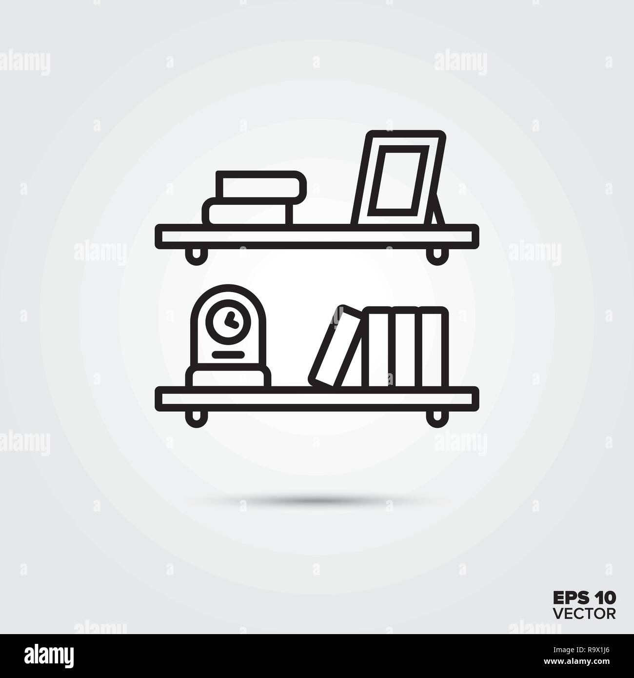 bookshelf line icon vector illustration. Home decoration and interior ...