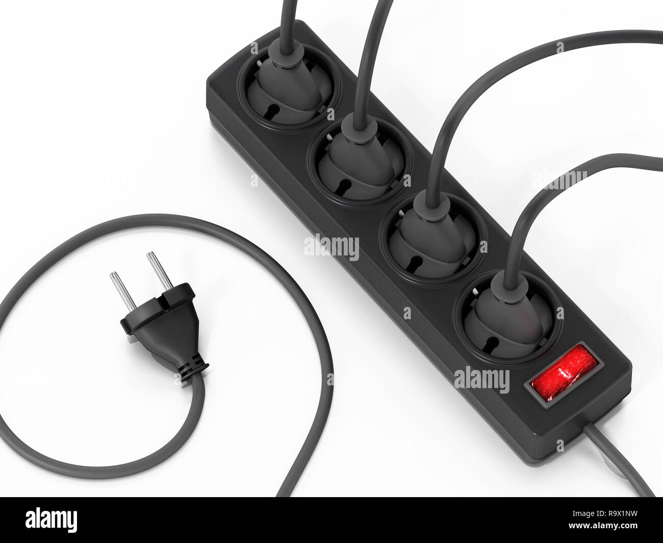 Electric plug isolated on white background. 3D illustration Stock Photo ...
