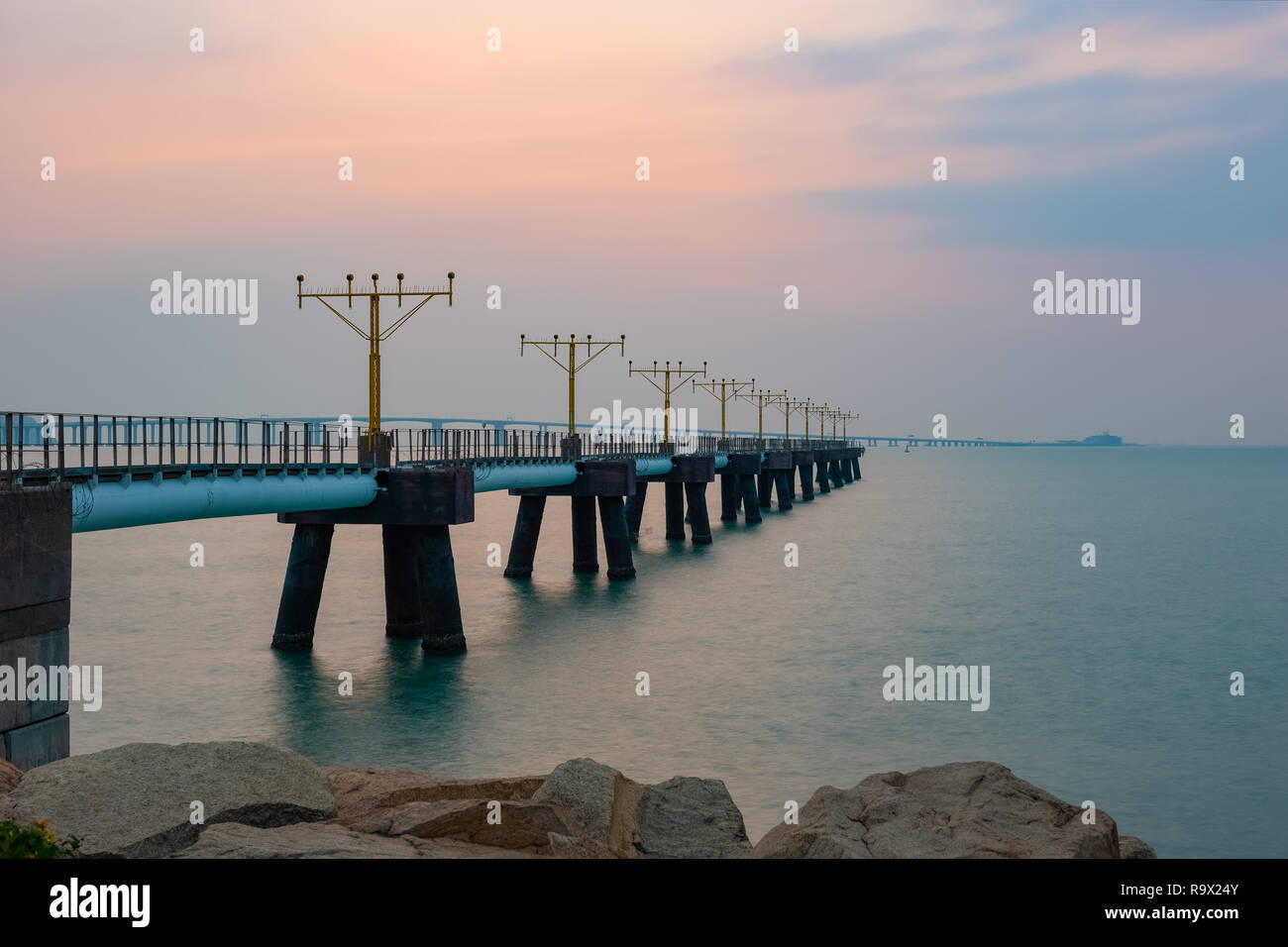 At the end of airport runway Stock Photo - Alamy