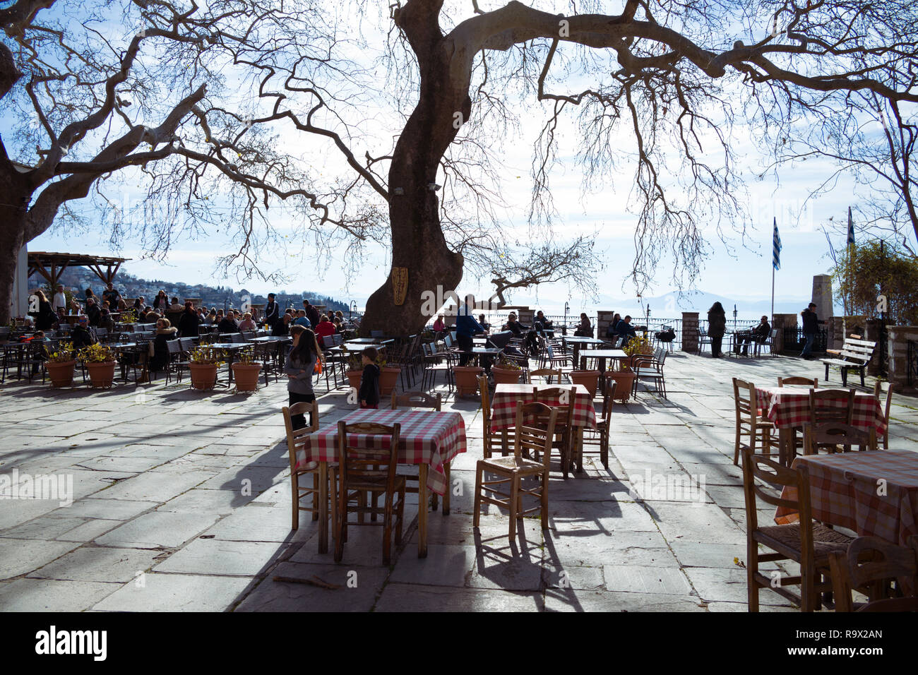 View to Makrinitsa village, Greece Stock Photo - Alamy