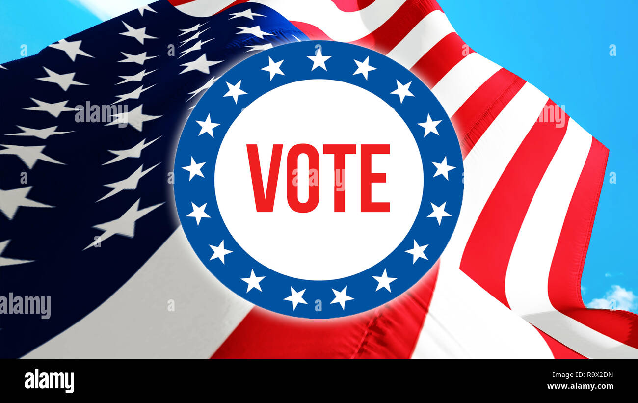 Vote election on a USA background, 3D rendering. United States of ...