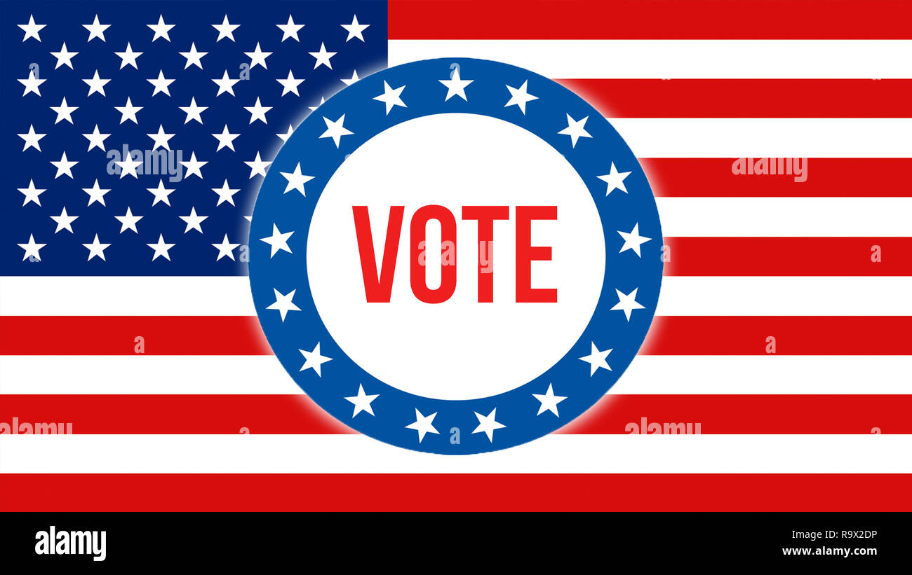 Vote election on a USA background, 3D rendering. United States of ...