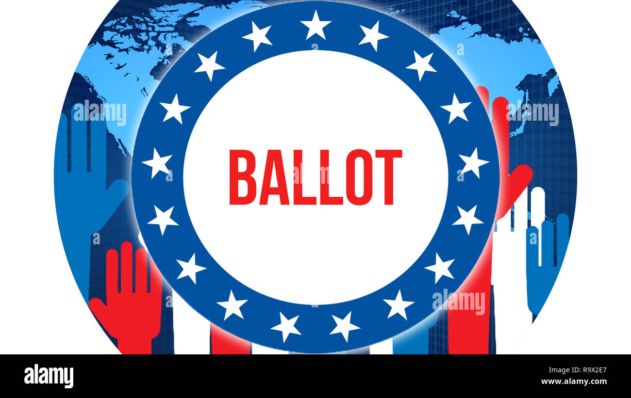 Ballot election on a World background, 3D rendering. World country map ...