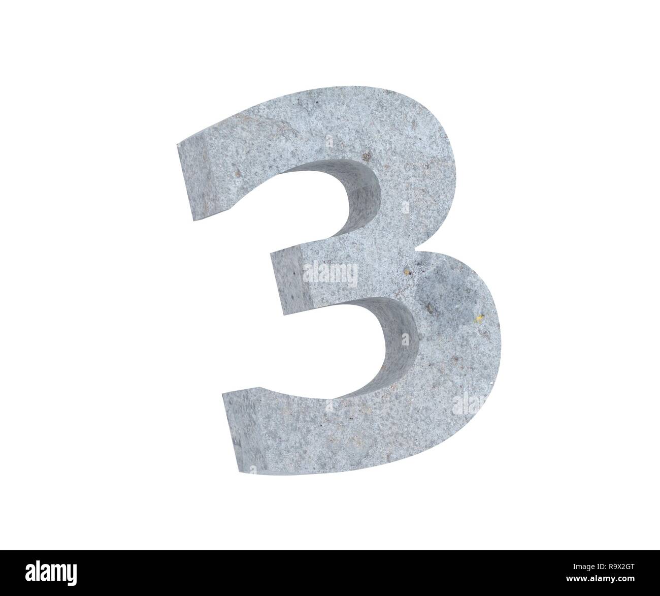 3D rendering concrete number 3 three. 3D render Illustration Stock ...