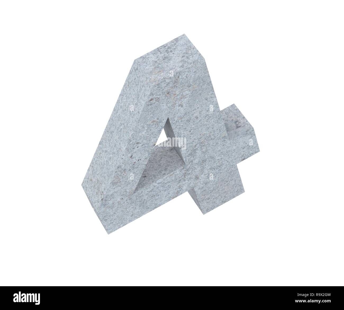 3D rendering concrete number 4 four. 3D render Illustration Stock Photo ...