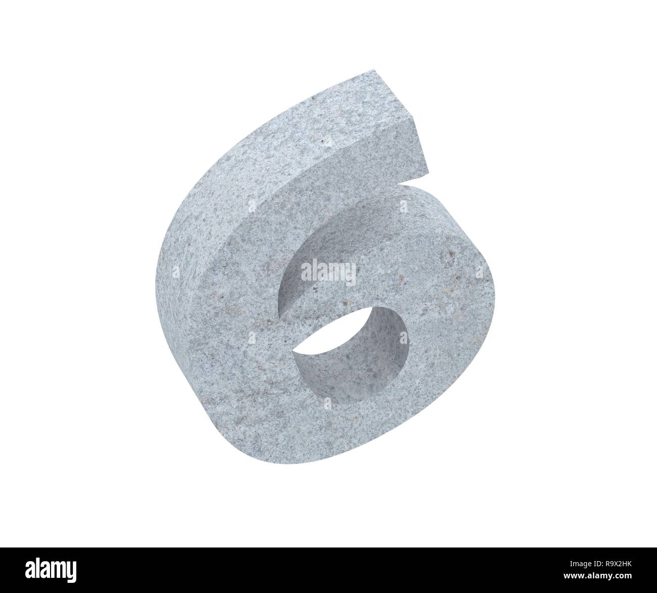 3D rendering concrete number 6 six. 3D render Illustration Stock Photo ...