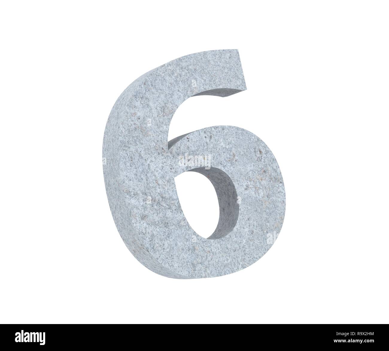 3D rendering concrete number 6 six. 3D render Illustration Stock Photo ...