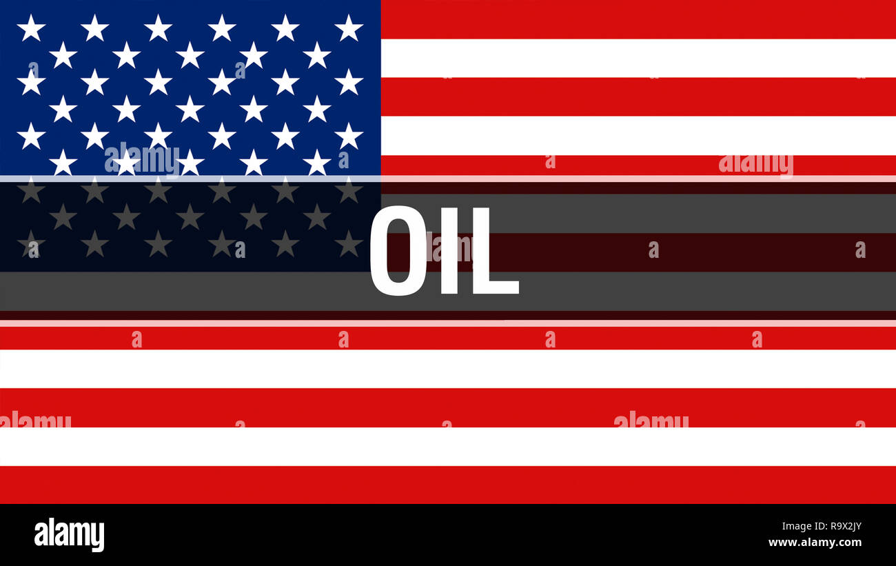 oil on a USA flag background, 3D rendering. United States of America ...