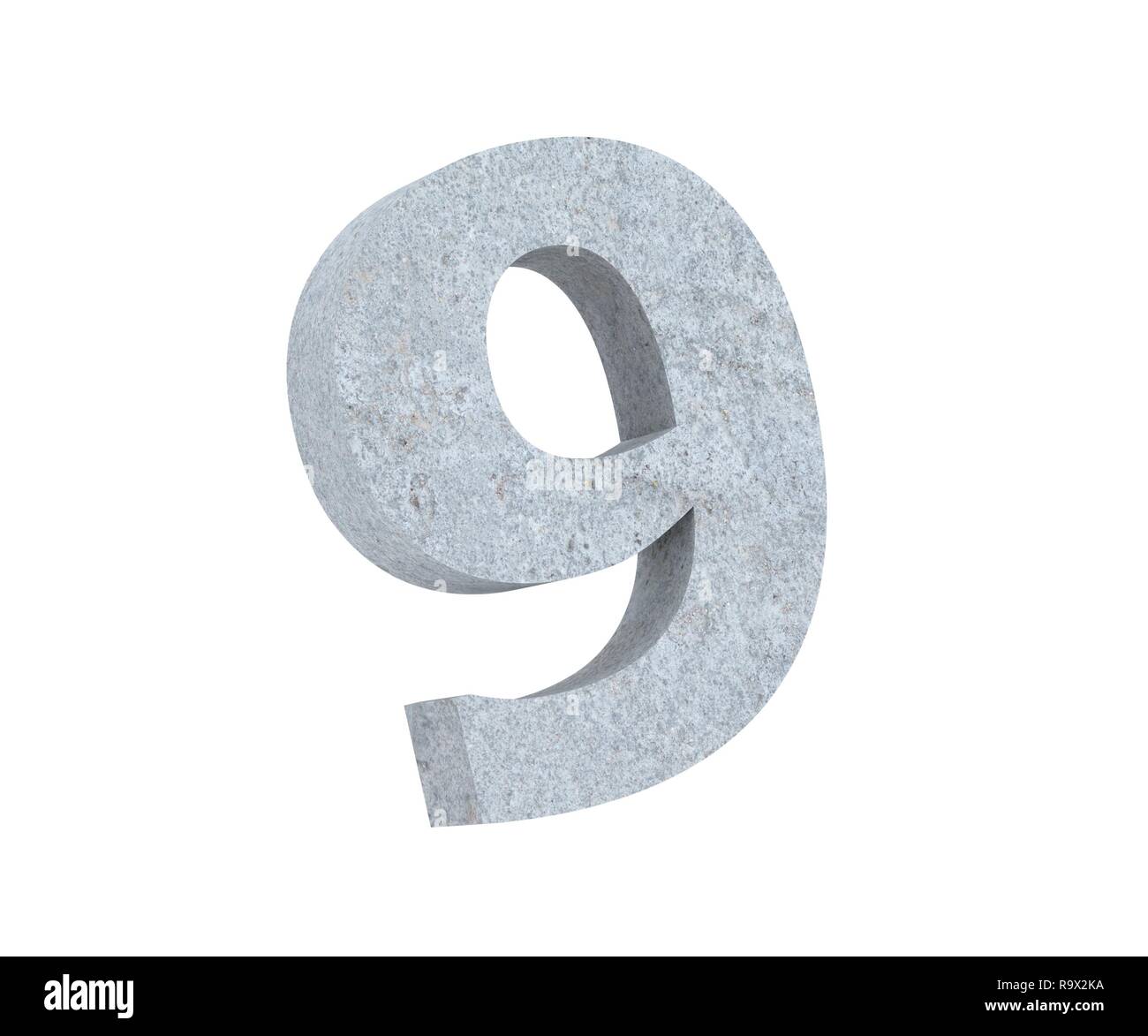 3D rendering concrete number 9 nine. 3D render Illustration Stock Photo ...