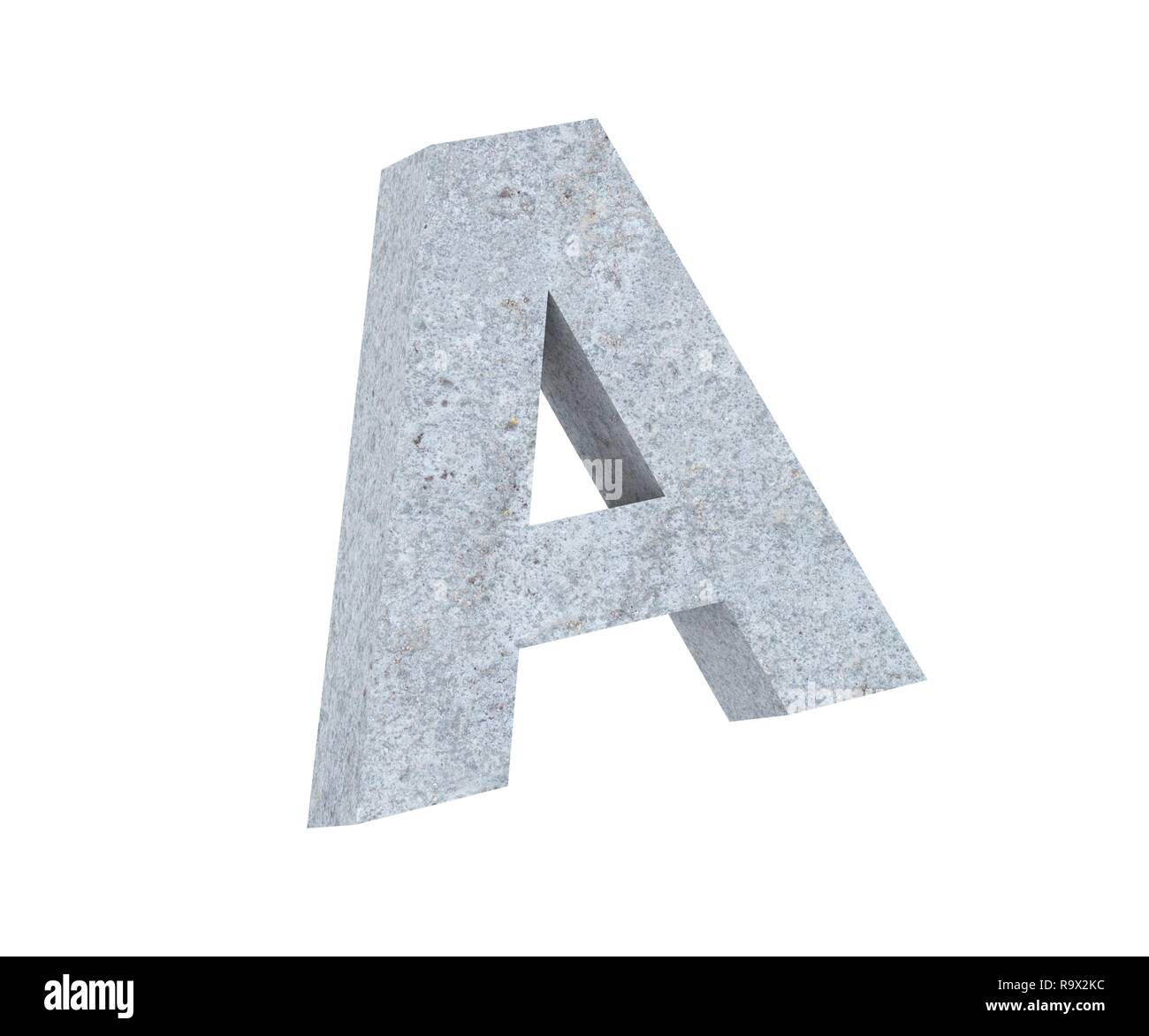 Concrete Capital Letter - A isolated on white background. 3D render ...