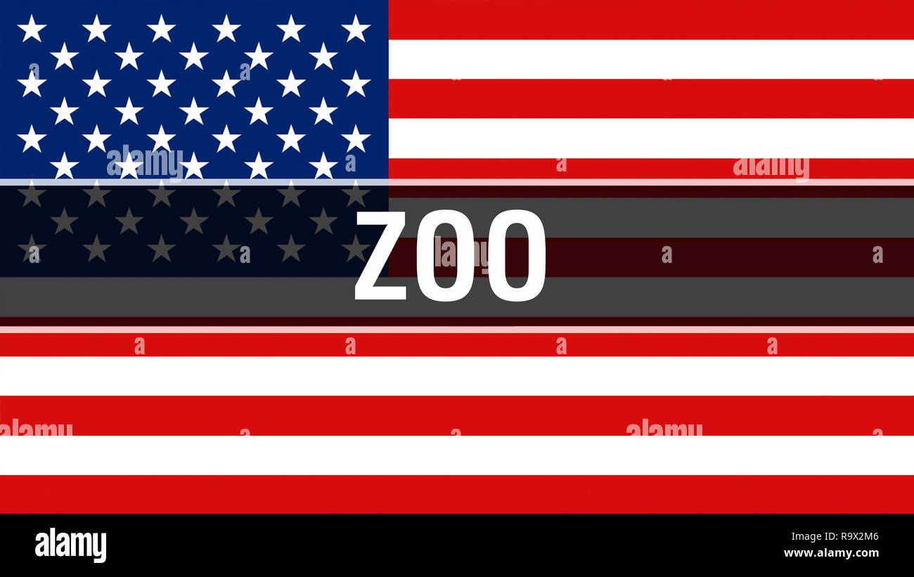 zoo on a USA flag background, 3D rendering. United States of America ...