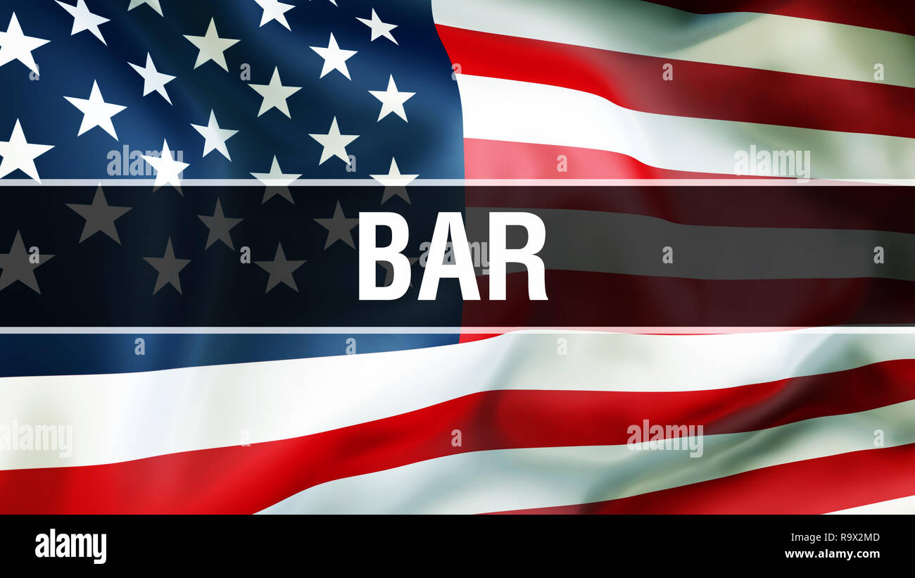 bar on a USA flag background, 3D rendering. United States of America ...