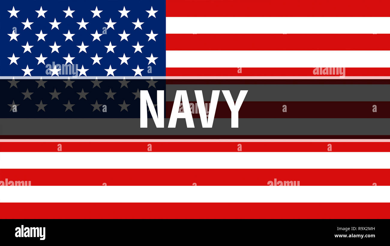 navy on a USA flag background, 3D rendering. United States of America ...