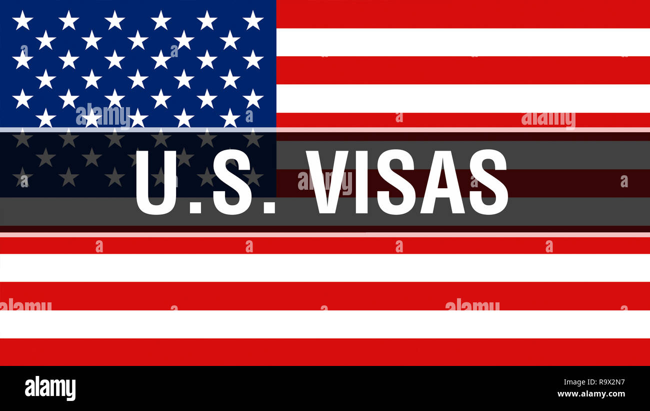 U.S. Visas on a USA flag background, 3D rendering. United States of ...