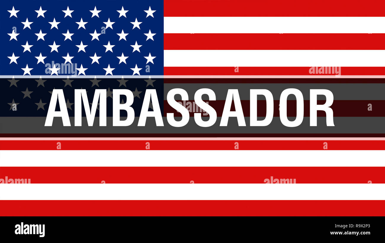 Ambassador on a USA flag background, 3D rendering. United States of ...
