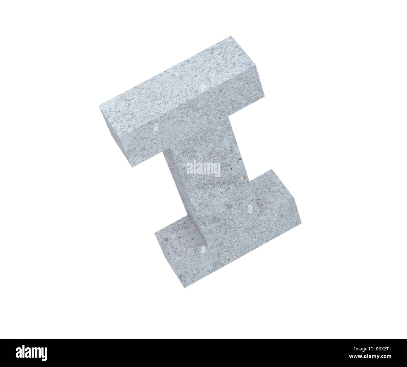 Concrete Capital Letter - I isolated on white background. 3D render ...