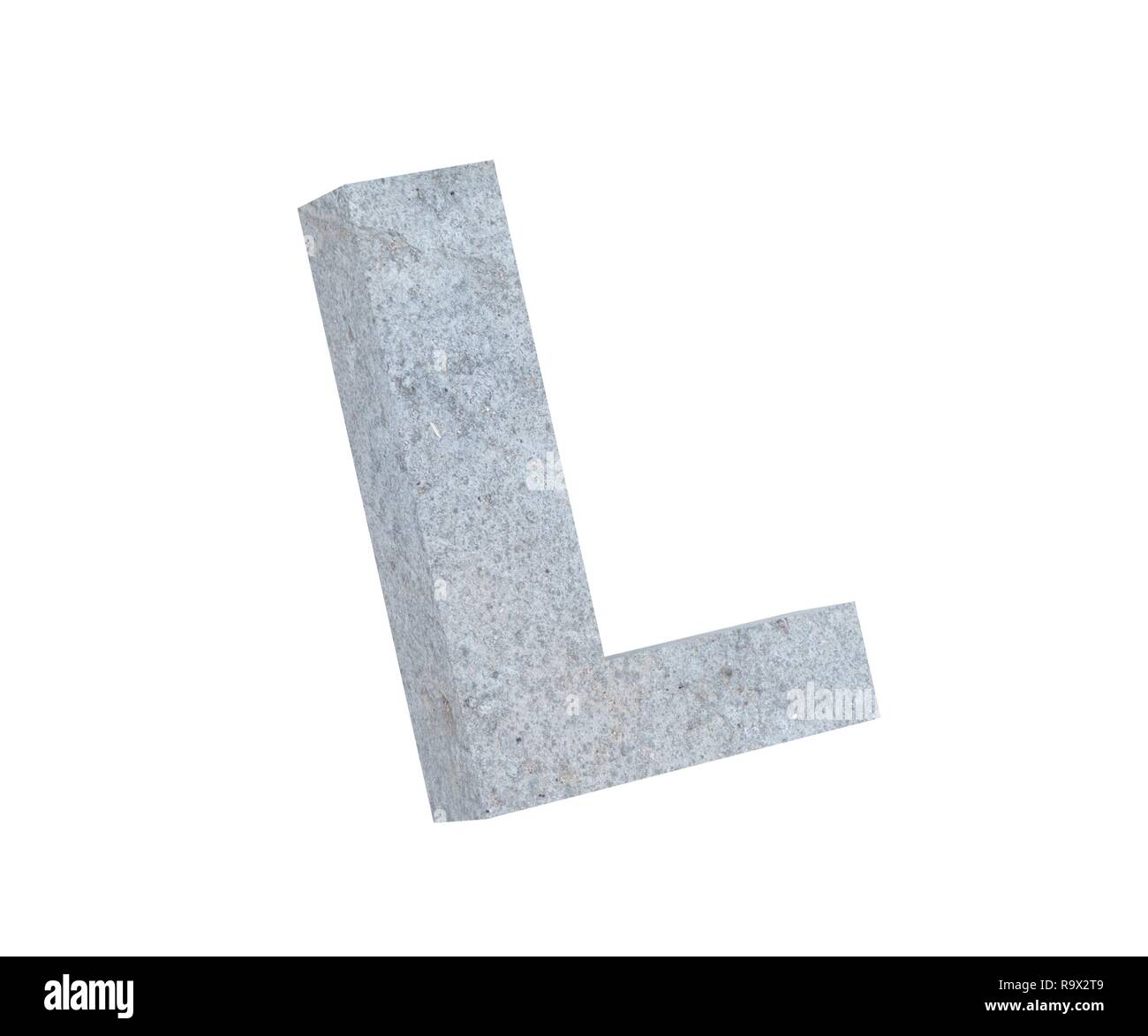 Concrete Capital Letter - L isolated on white background. 3D render ...
