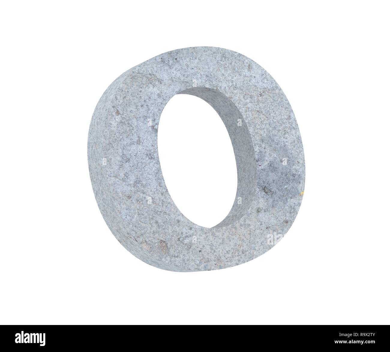 Concrete Capital Letter - O isolated on white background. 3D render ...