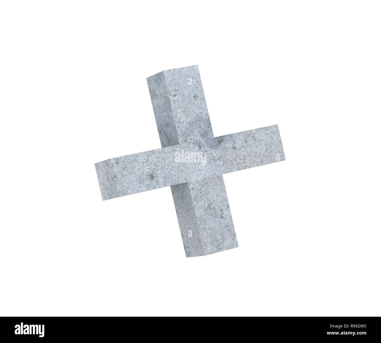 3D rendering concrete symbol - plus. 3D render Illustration Stock Photo ...