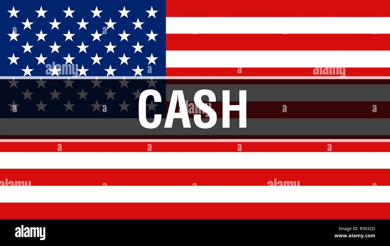cash on a USA flag background, 3D rendering. United States of America ...