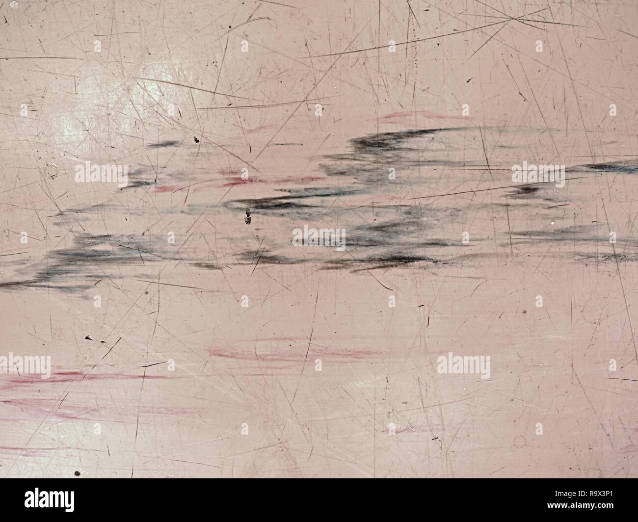 Linoleum cover in interior. Floor cover with worn marks in kitchen ...