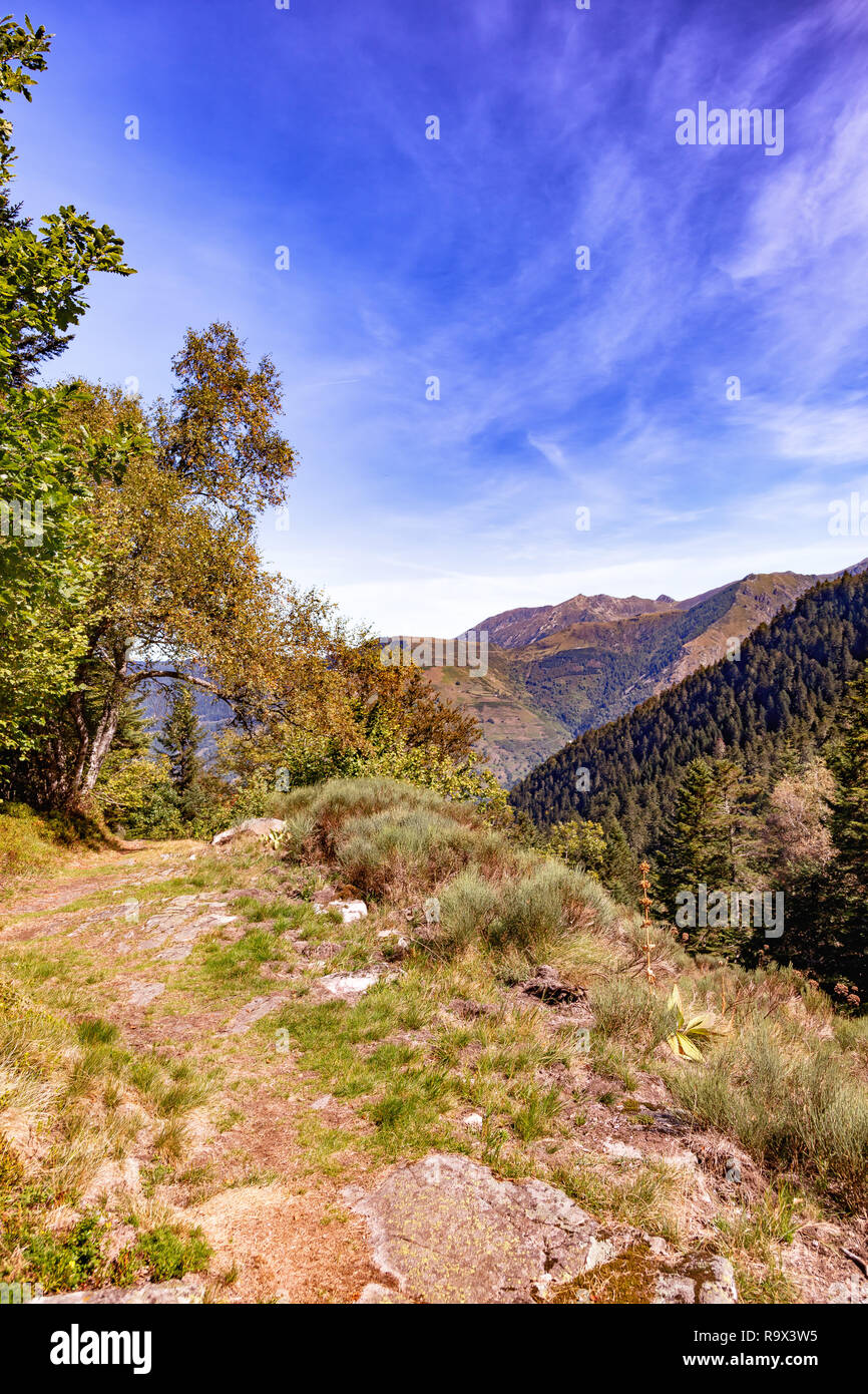 GR10, Hiking of tne Etang de Comte, Ariège Pyrenees, Occitanie, France ...