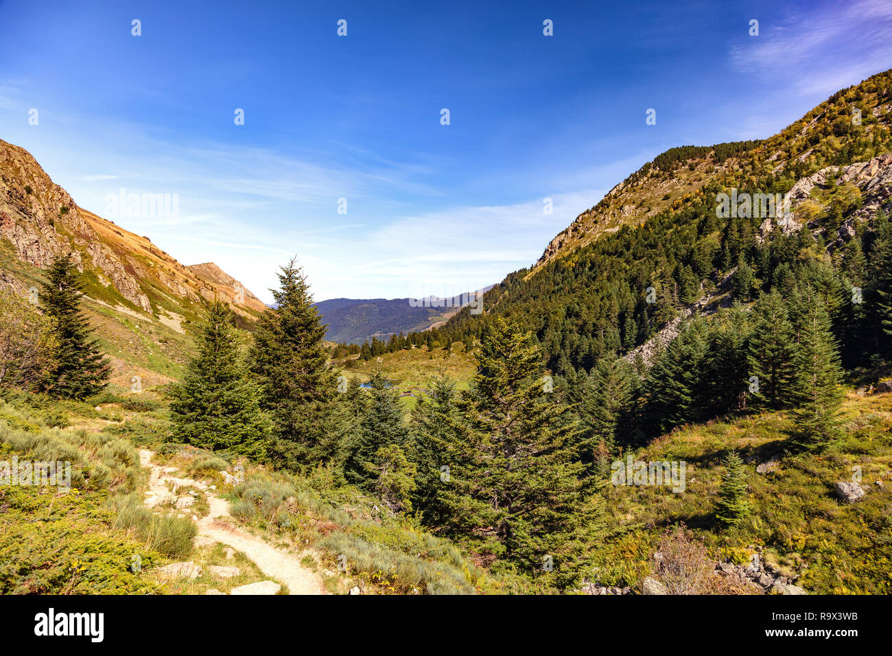 GR10, Hiking of tne Etang de Comte, Ariège Pyrenees, Occitanie, France ...