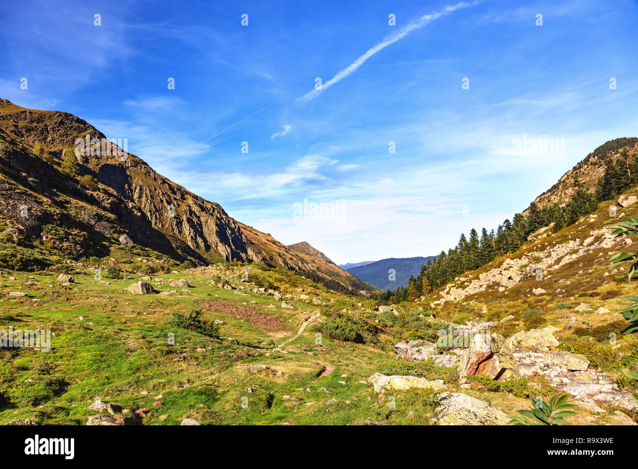 GR10, Hiking of tne Etang de Comte, Ariège Pyrenees, Occitanie, France ...