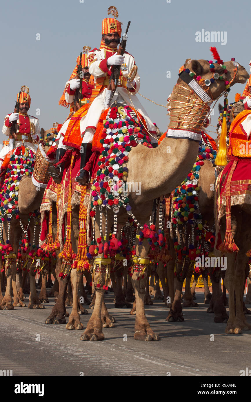 Soldiers of the Indian Border Security Force riding their camels down ...