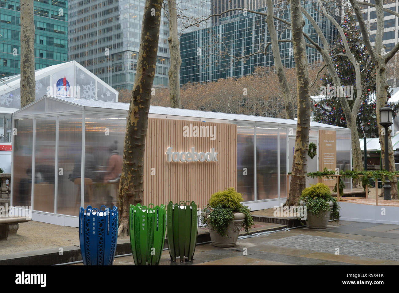 Facebook's one-day privacy pop-up shop sits inside Bryant Park on ...