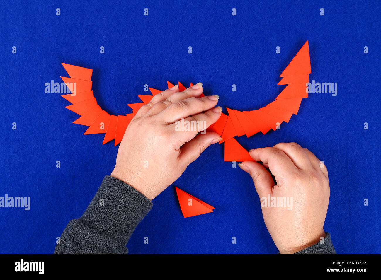 Diy chinese dragon on blue background. Gift ideas, decor Chinese new ...