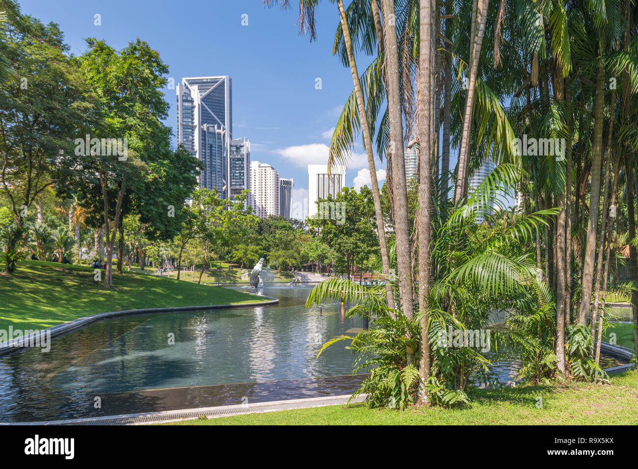 View into KLCC Park in Kuala Lumpur Stock Photo - Alamy
