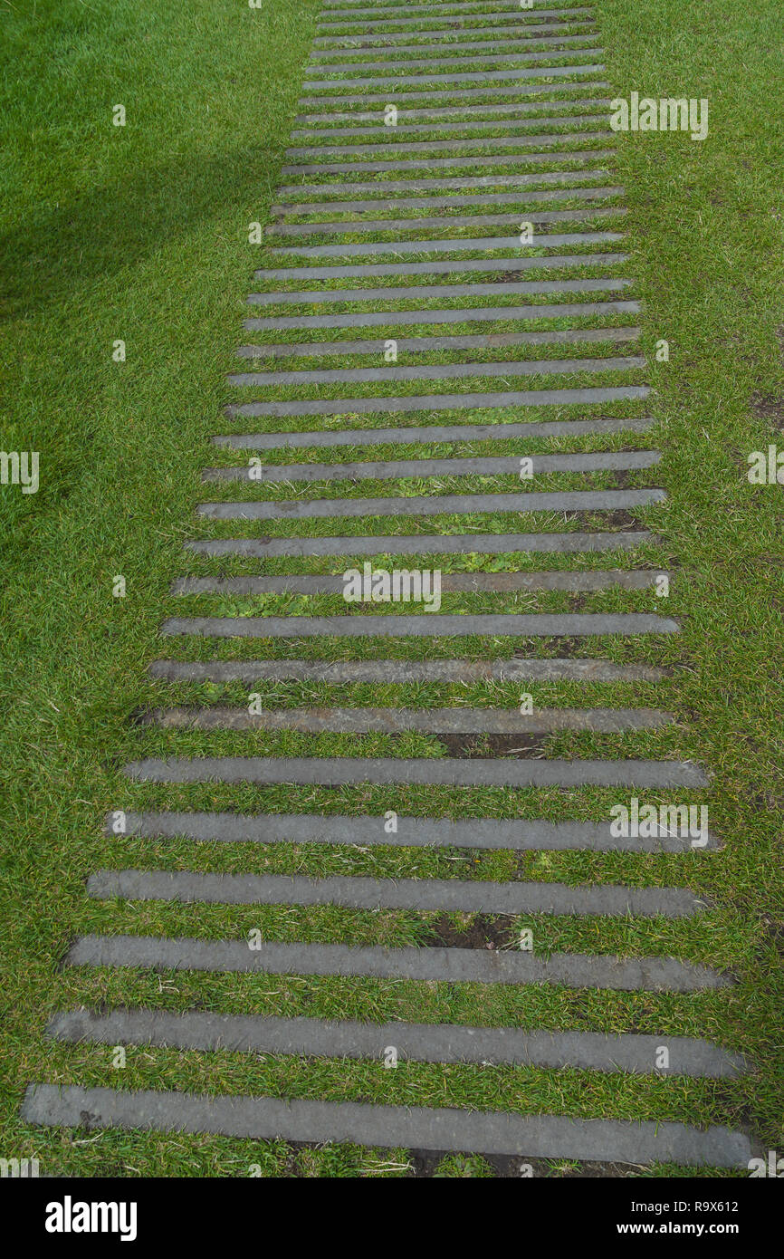 Road texture of stone and grass lines in a park Stock Photo - Alamy