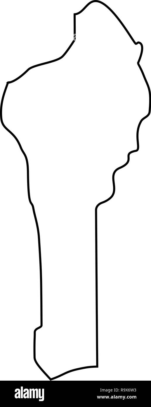 map of Benin -outline. Silhouette of Benin map vector illustration ...