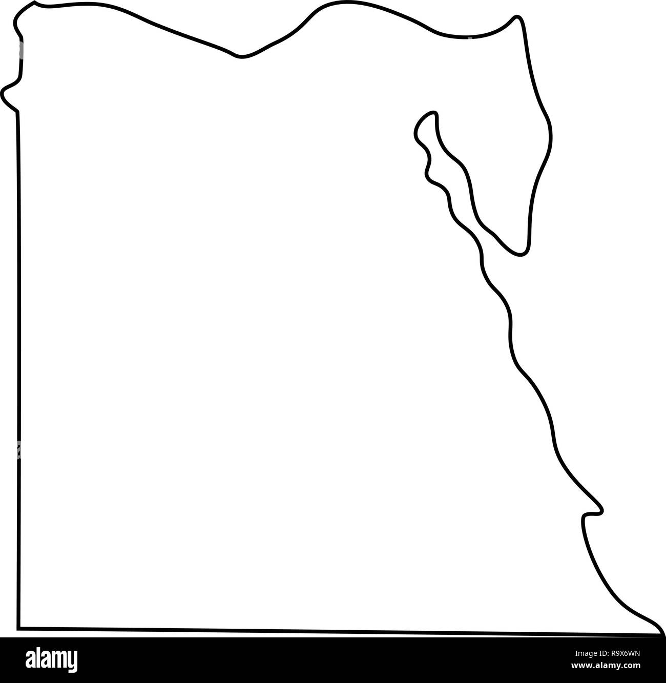 map of Egypt -outline. Silhouette of Egypt map vector illustration ...