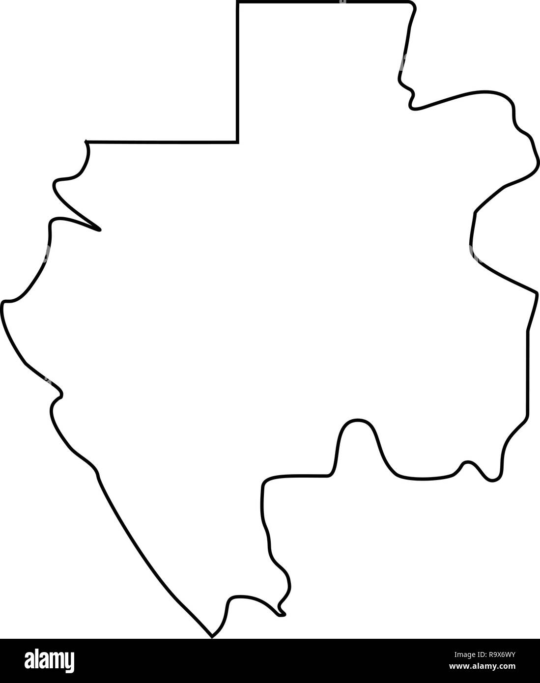 Map Of Gabon Outline Silhouette Of Gabon Map Vector Illustration