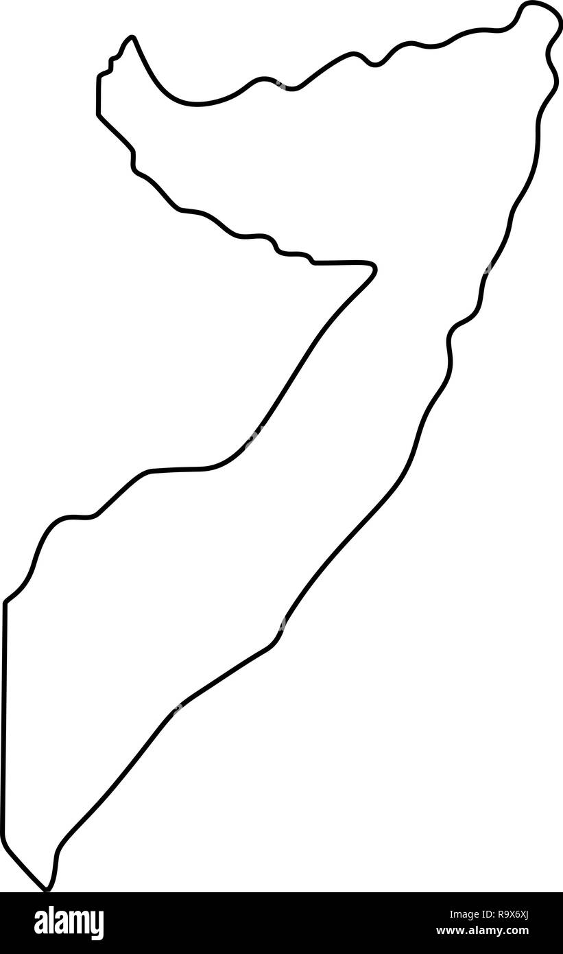 map of Somalia -outline. Silhouette of Somalia map vector illustration ...