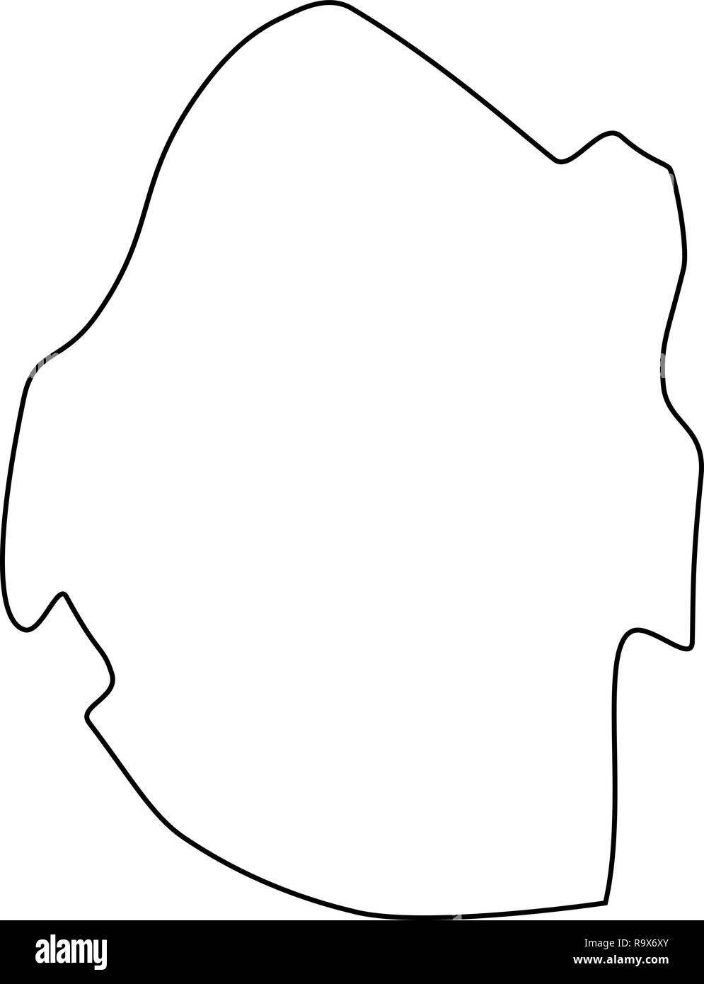 map of Swaziland - outline. Silhouette of Swaziland map vector ...