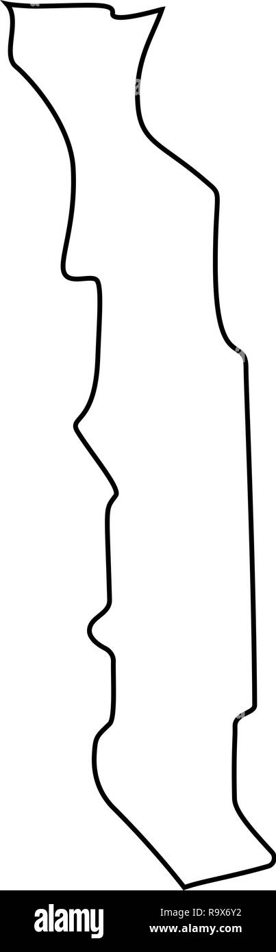 map of Togo - outline. Silhouette of Togo map vector illustration Stock ...