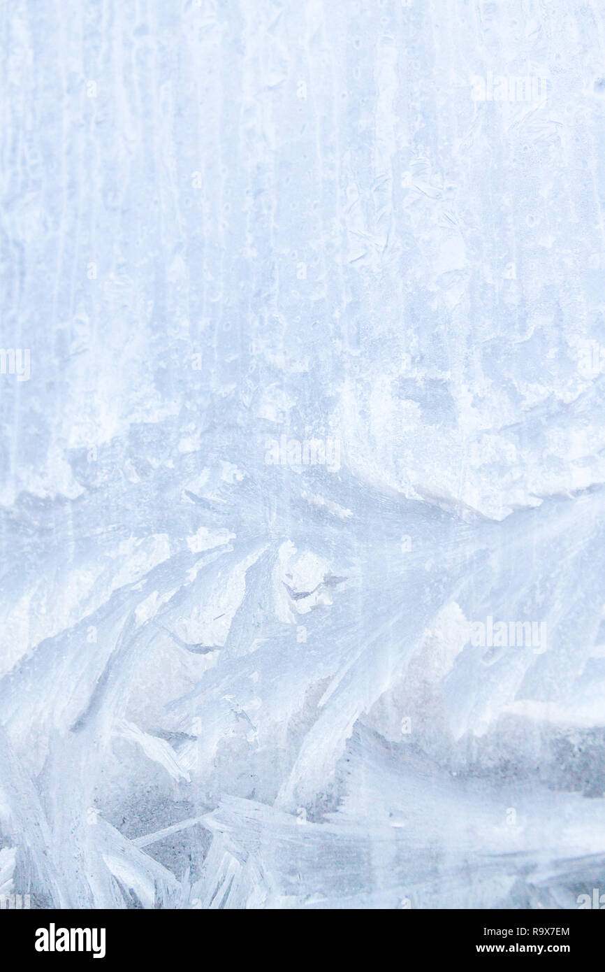 Frosty patterns on a frozen ice box in the early morning Stock Photo ...