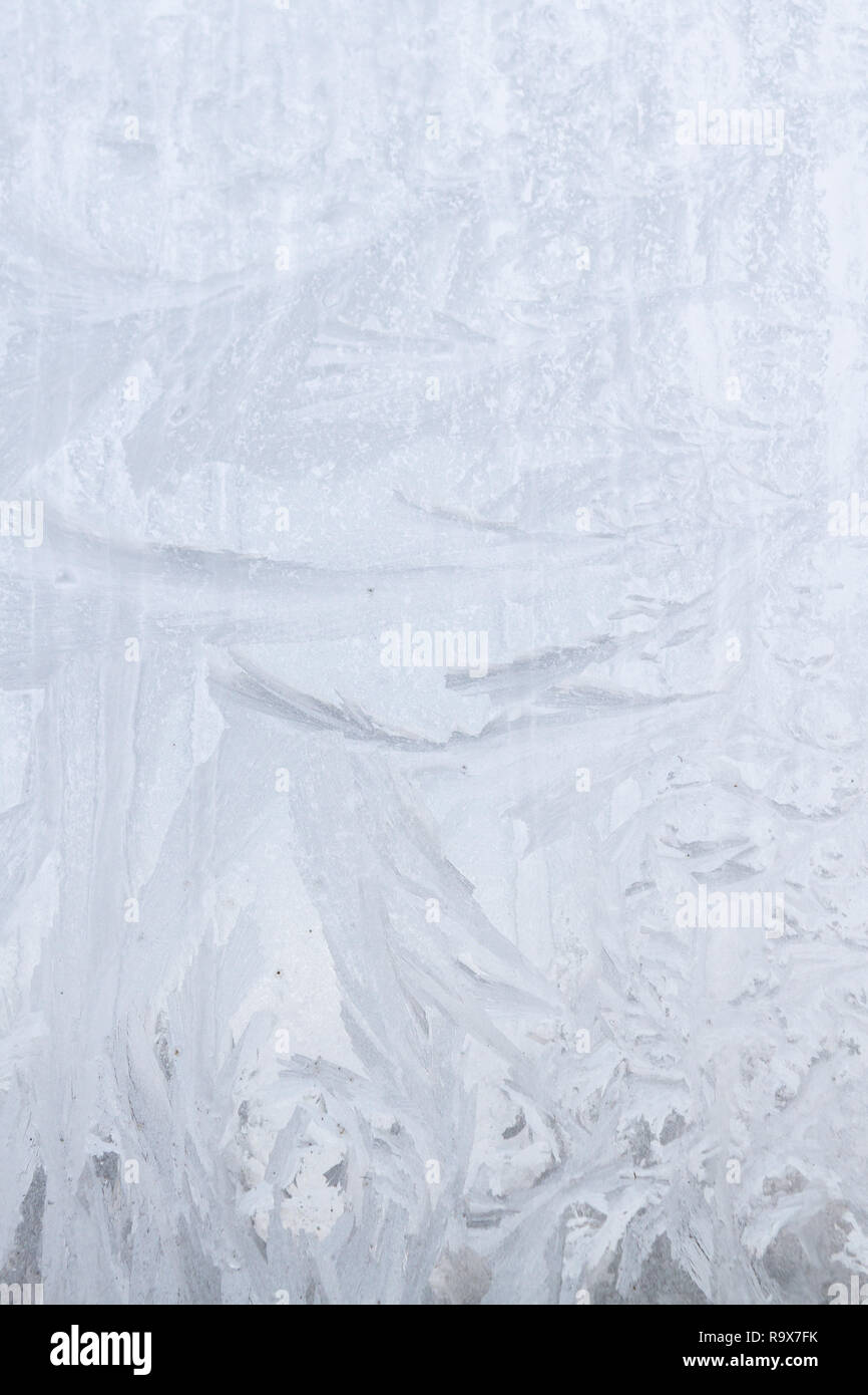 Frosty patterns on a frozen ice box in the early morning Stock Photo ...