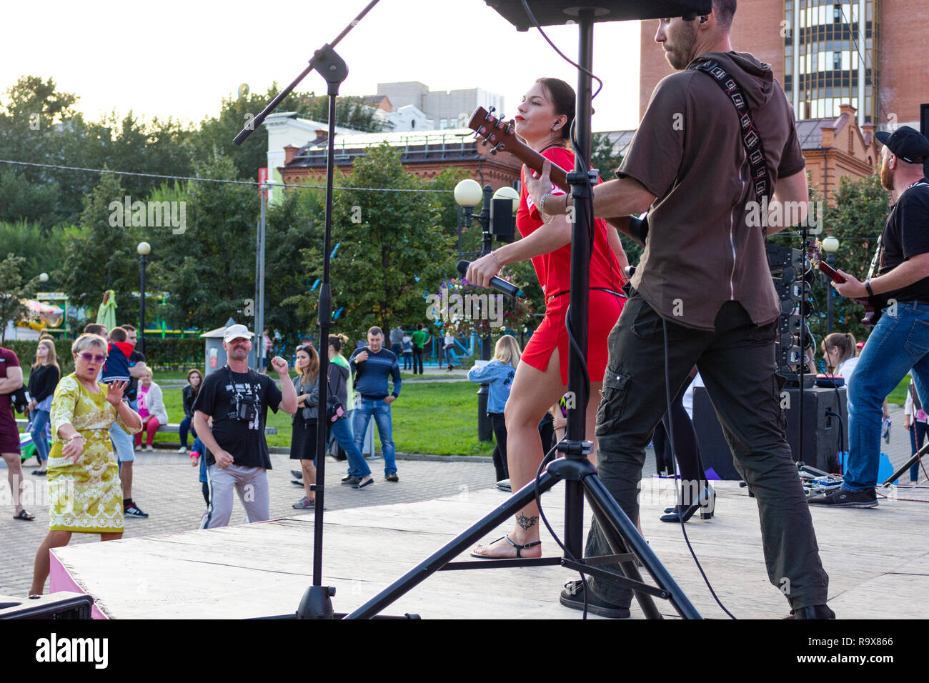 The performances of the rock group at the festival a fitness club ...