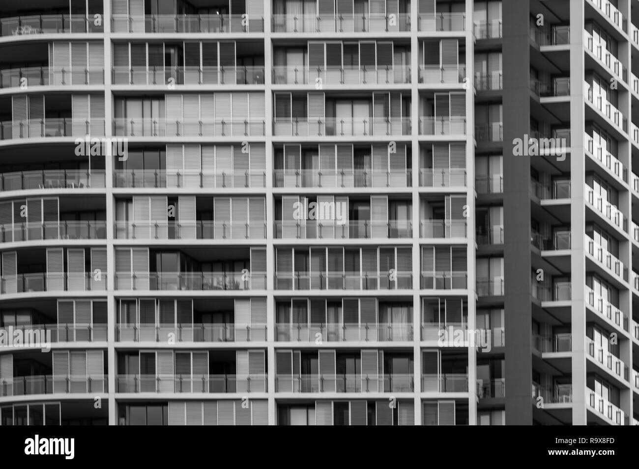 City apartment block Black and White Stock Photos & Images - Alamy