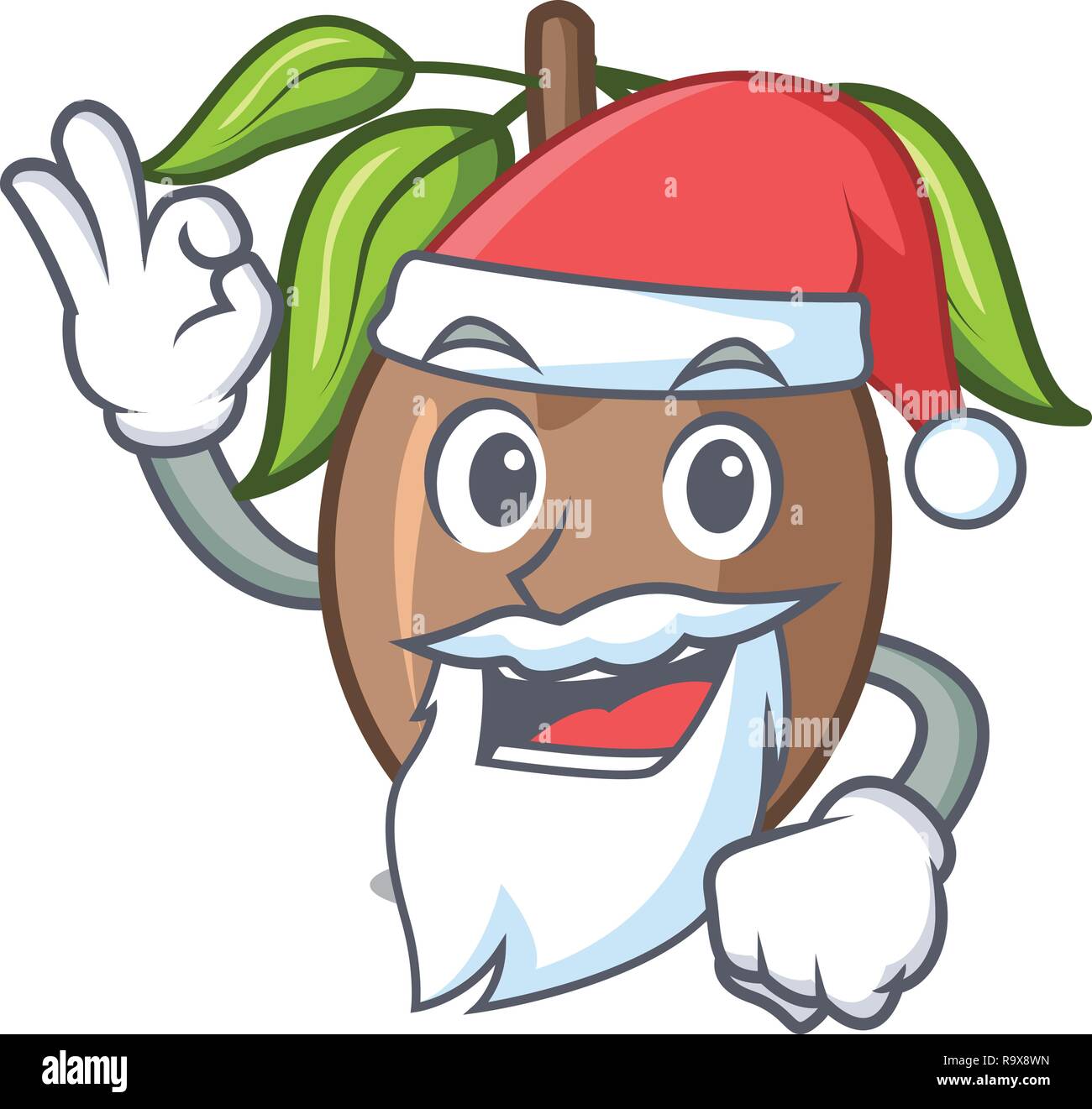 Santa slice sapodilla fruit on shape cartoon Stock Vector Image & Art ...