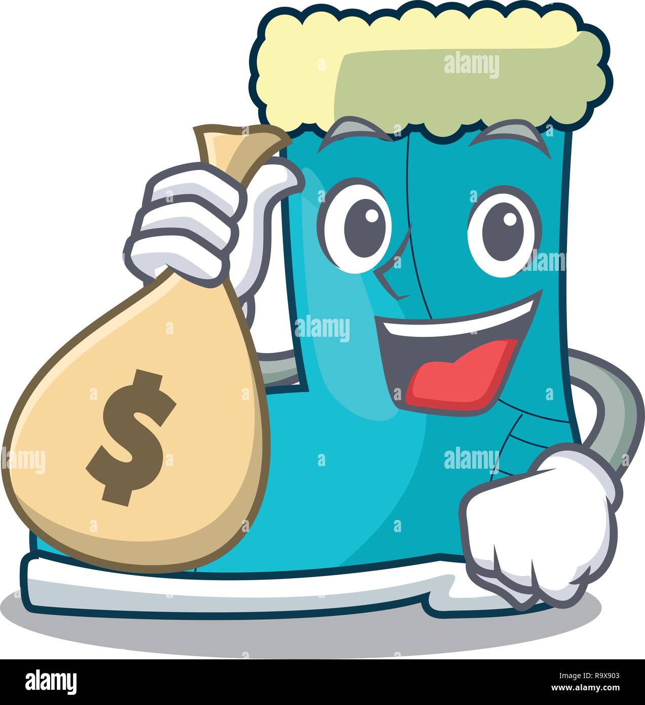 With money bag winter boot shoe in shape cartoon Stock Vector Image ...