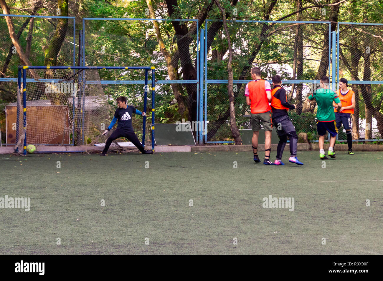 Two guys playing football hi-res stock photography and images - Alamy