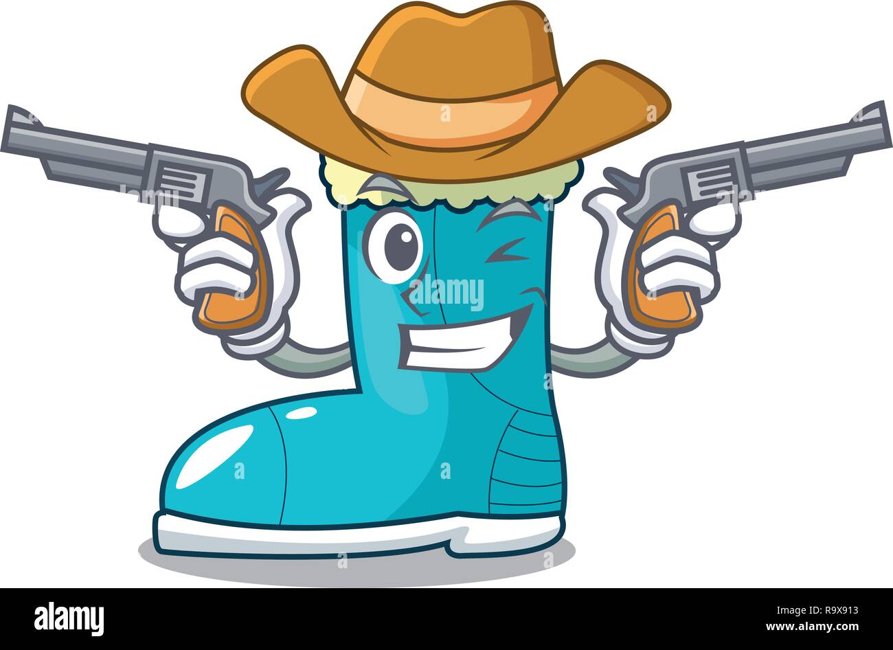 Cowboy winter boot shoe in shape cartoon Stock Vector Image & Art - Alamy