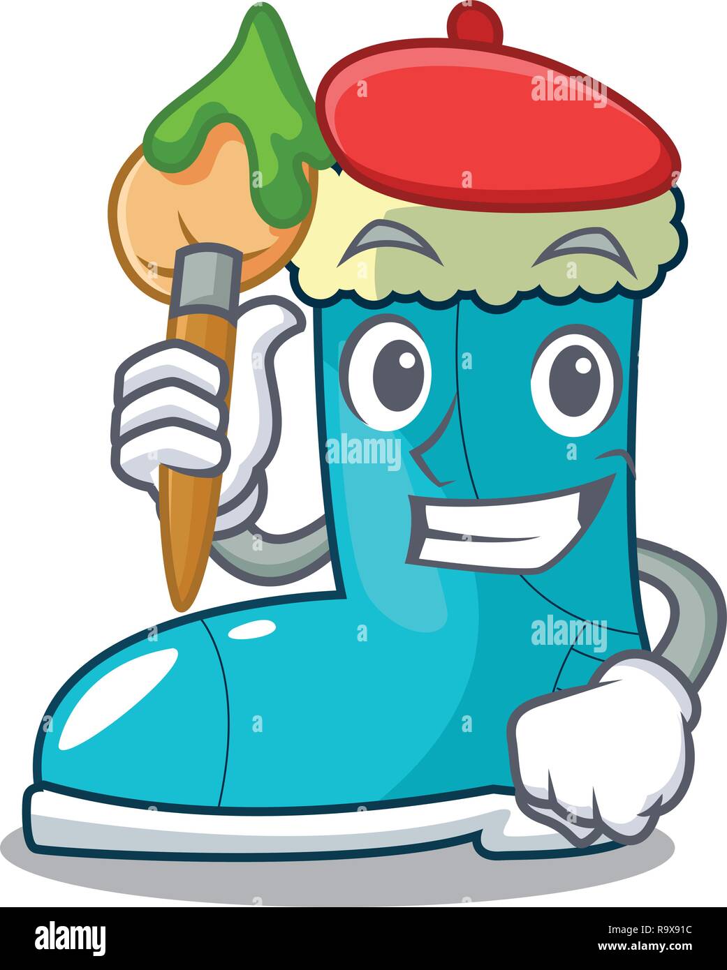 Artist winter boot shoe in shape cartoon Stock Vector Image & Art - Alamy